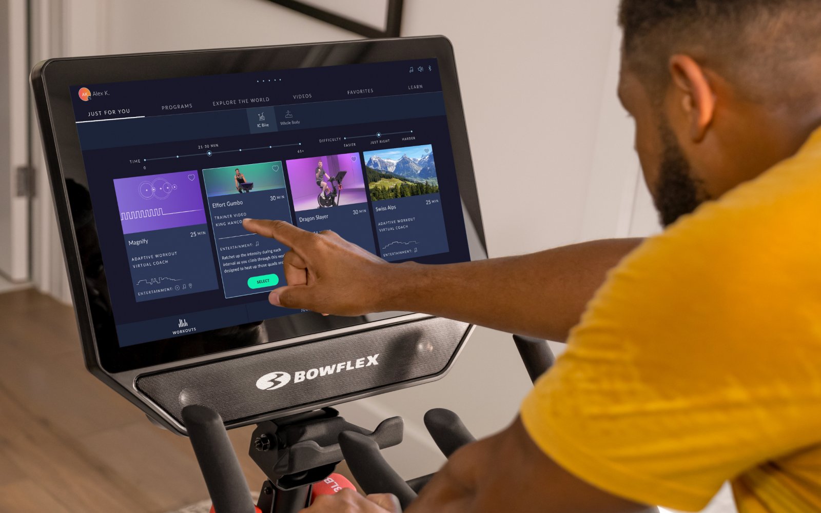 Velocore Bike 22" - The Indoor Exercise Bike That Leans | BowFlex